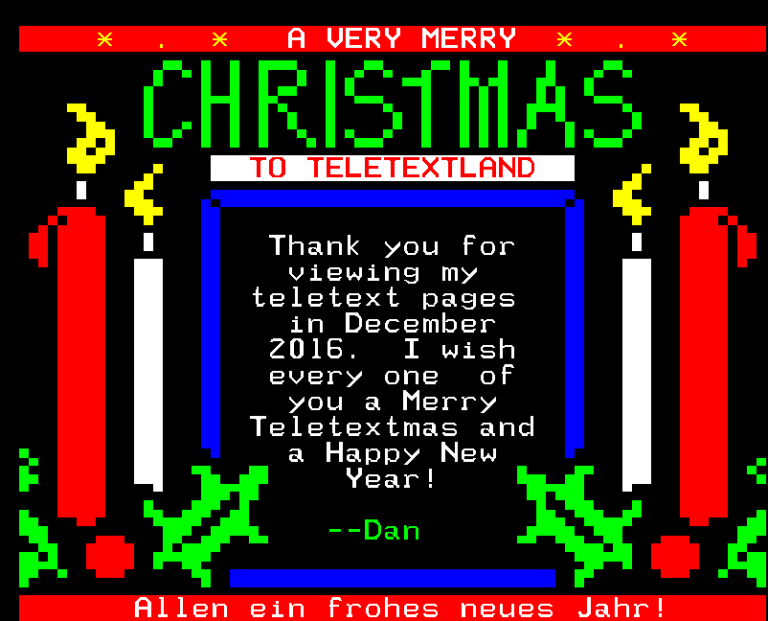 ARD Text Advent Calendar 2016, German national television – Dan Farrimond